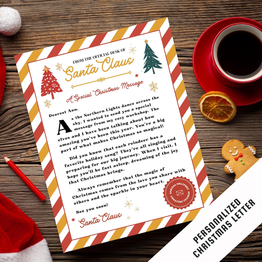 Personalized Santa Letter: Special Christmas Message (PDF) - Etsy