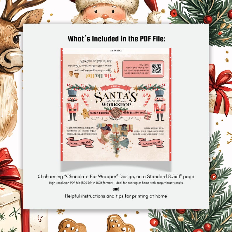 Christmas Nutcracker Chocolate Bar Wrapper Template (digital Download ...