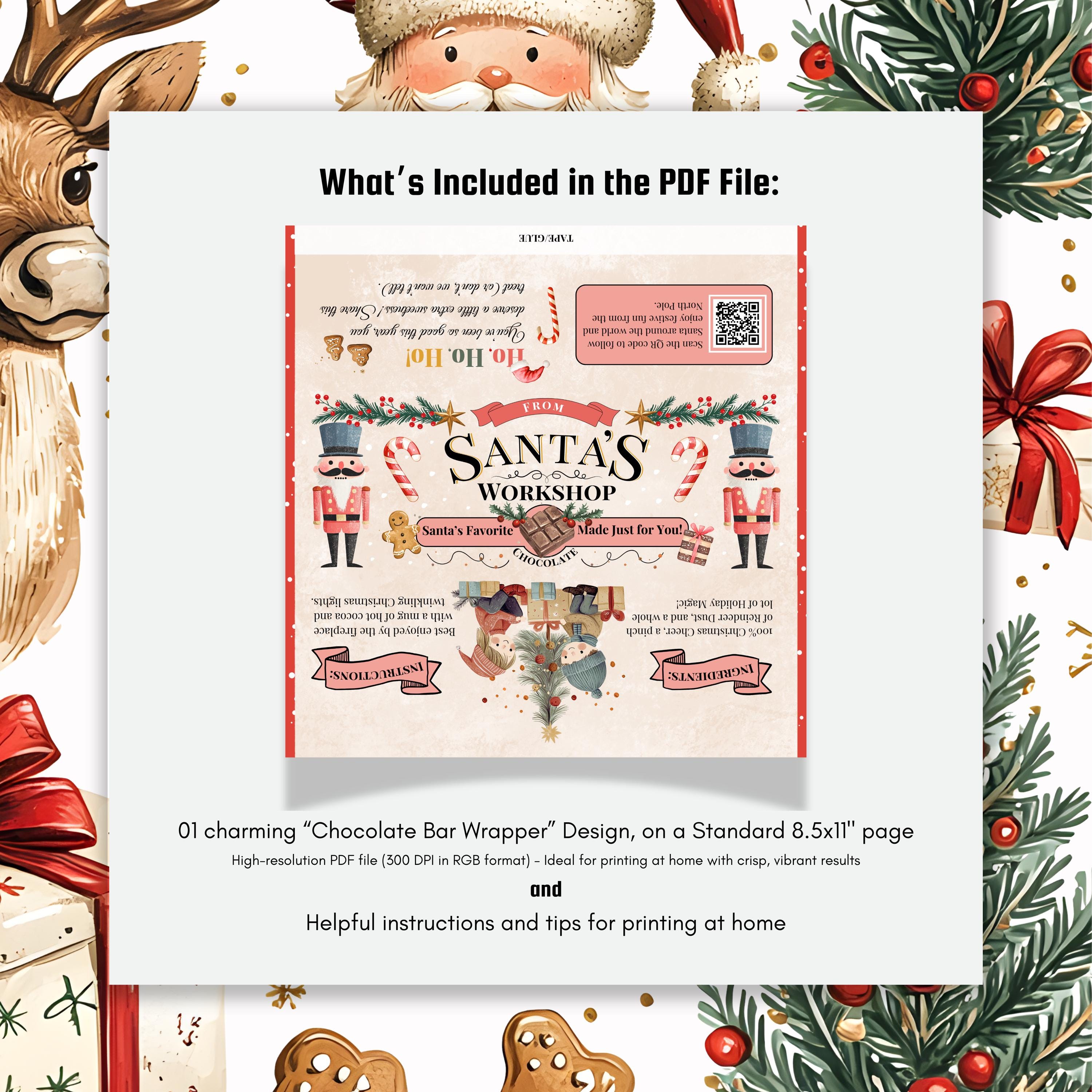 Christmas Nutcracker Chocolate Bar Wrapper Template (digital Download ...