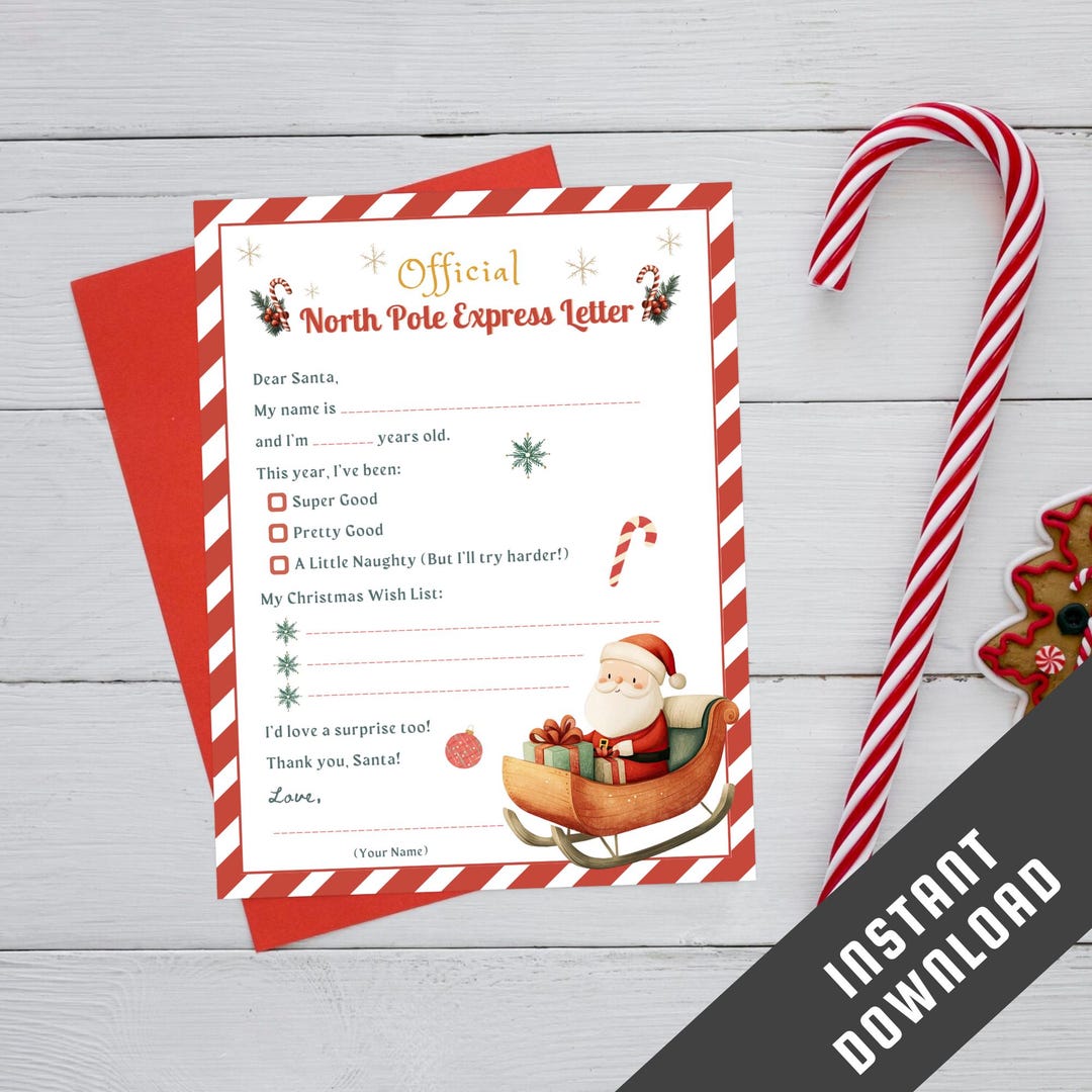 Printable Scandinavian Santa Letter Magical North Pole Express 4 Fun ...