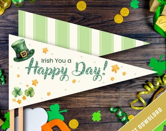 St. Patrick’s Day Printable Pennant Flags | DIY Party | Classroom Decor ...