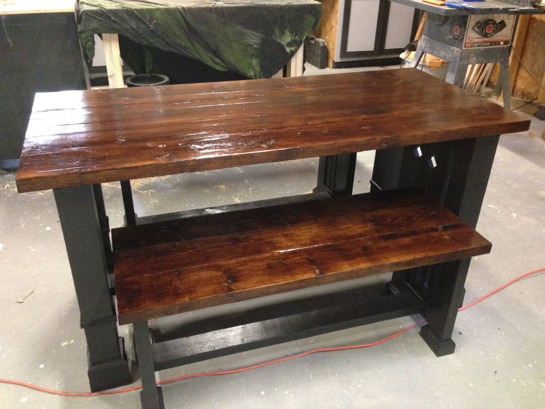 Pub style table and benches | Etsy