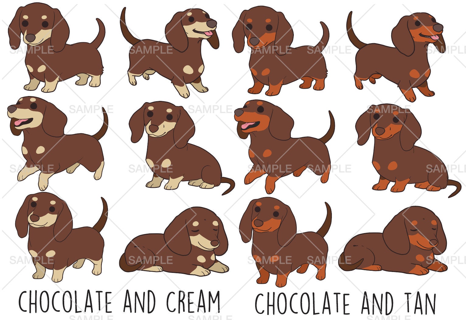 Dachshund Clipart, Vector SVG EPS, PNG Clip Art, Commercial Use ...
