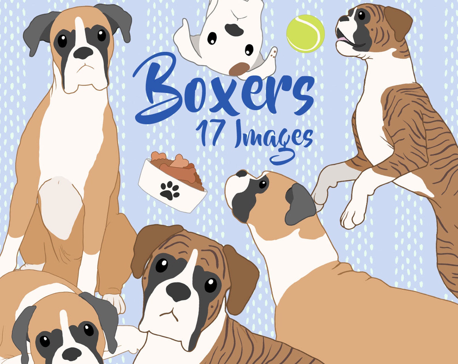 Boxer Dog Clipart, SVG PNG EPS Vector Clip Art, Commercial Use, Instant ...