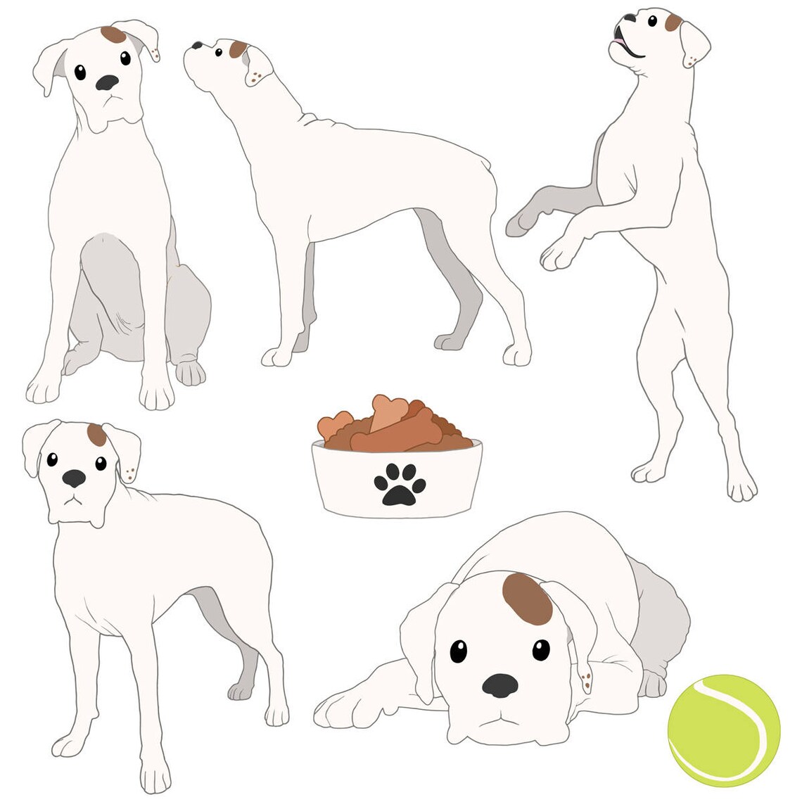 Boxer Dog Clipart, SVG PNG EPS Vector Clip Art, Commercial Use, Instant ...