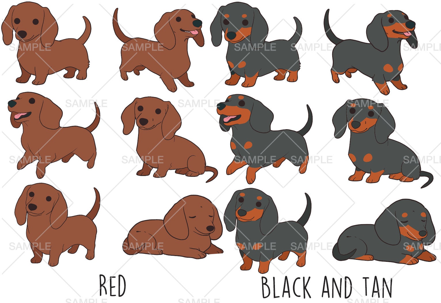 Dachshund Clipart, Vector SVG EPS, PNG Clip Art, Commercial Use ...