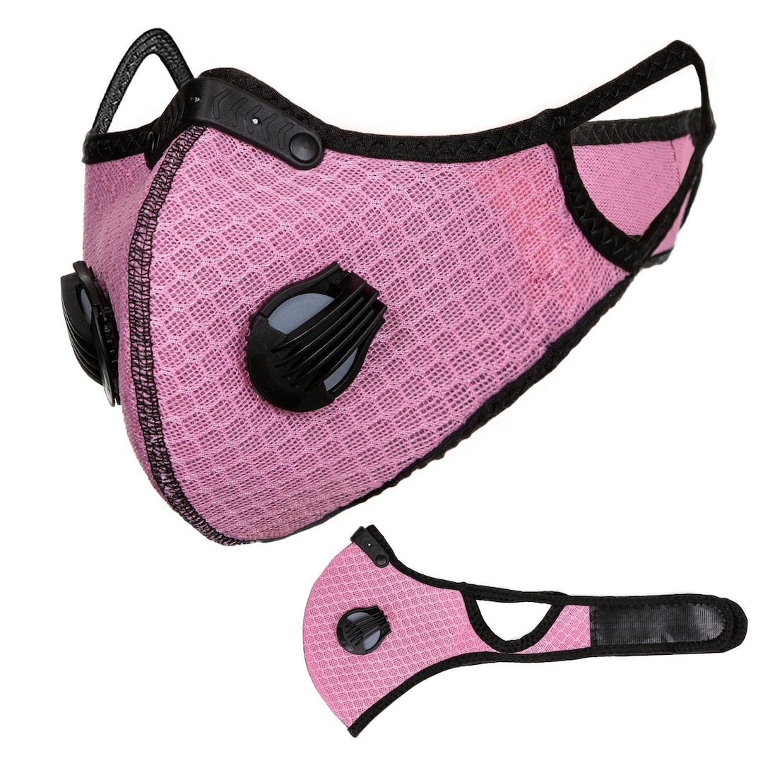 Pink Sports Pollution Respirator Anti- Dust Mask +10 Replacement Carbon ...