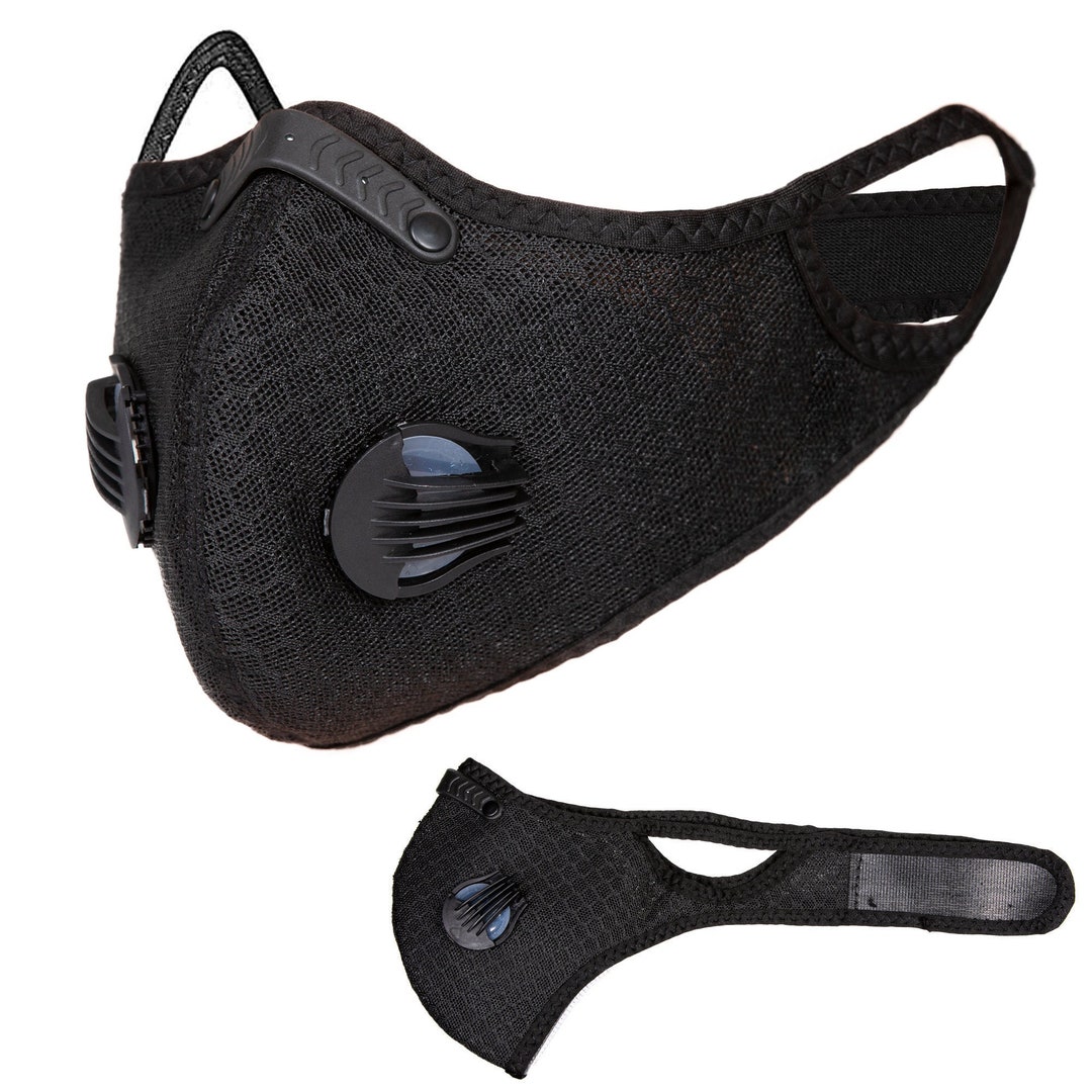 Premium Black Sports Pollution Respirator Anti- Dust Mask +10 ...
