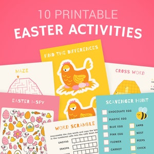 Printable Easter Activity Set for Kids: Crossword Word Search Word ...