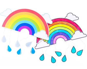 Rainbow Mobile Printable Craft, Preschool Rainbow Activity, Homeschool ...