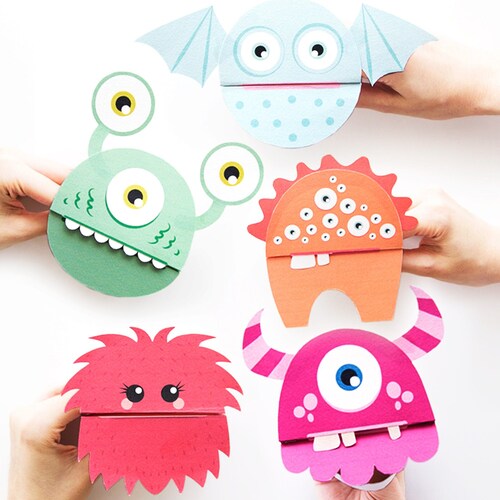Monster Puppets Printable Templates - Etsy