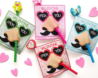 Funny Nose Picking Valentines Classroom Pencil Holder Valentines ...