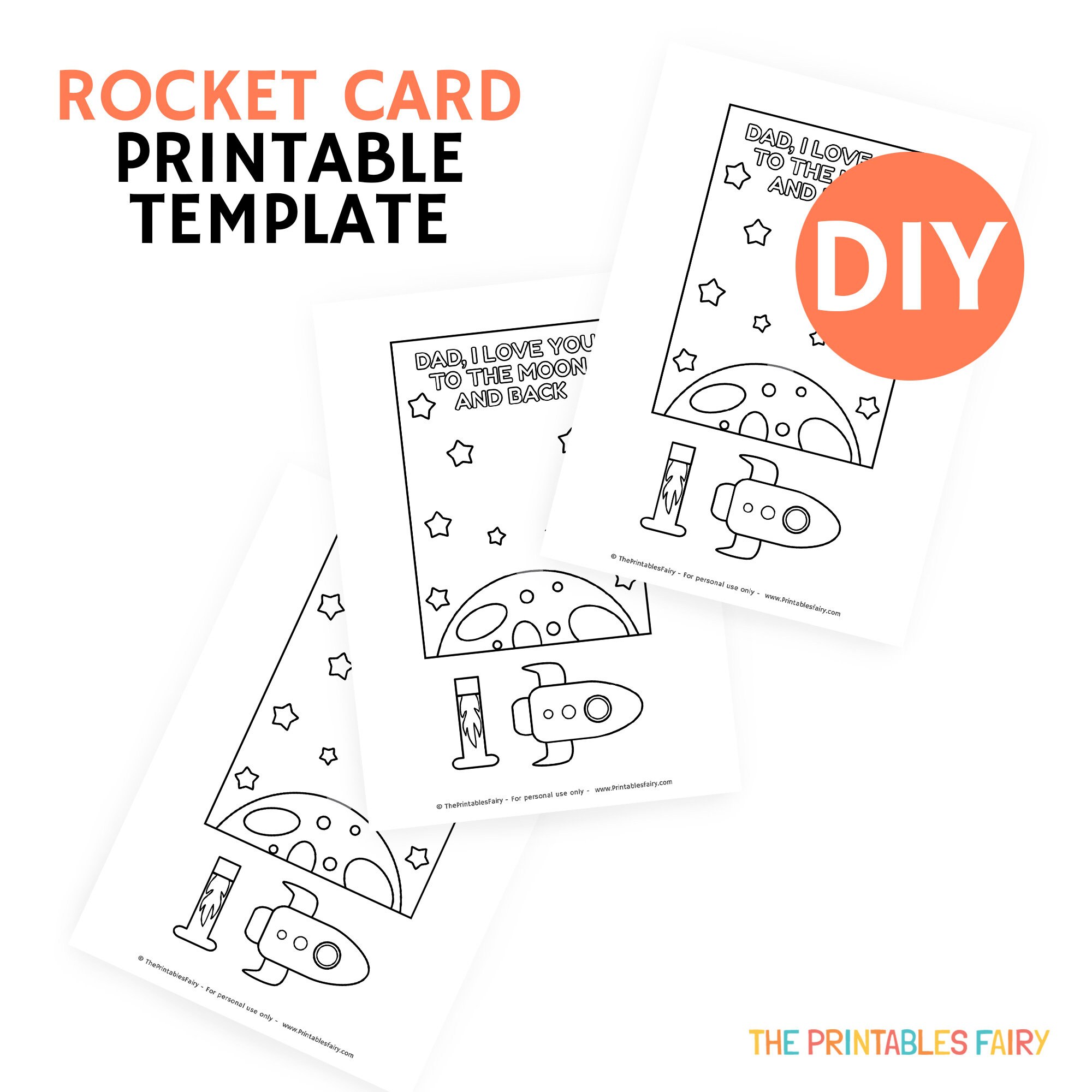 Father's Day Rocket Card Printable Template - Etsy