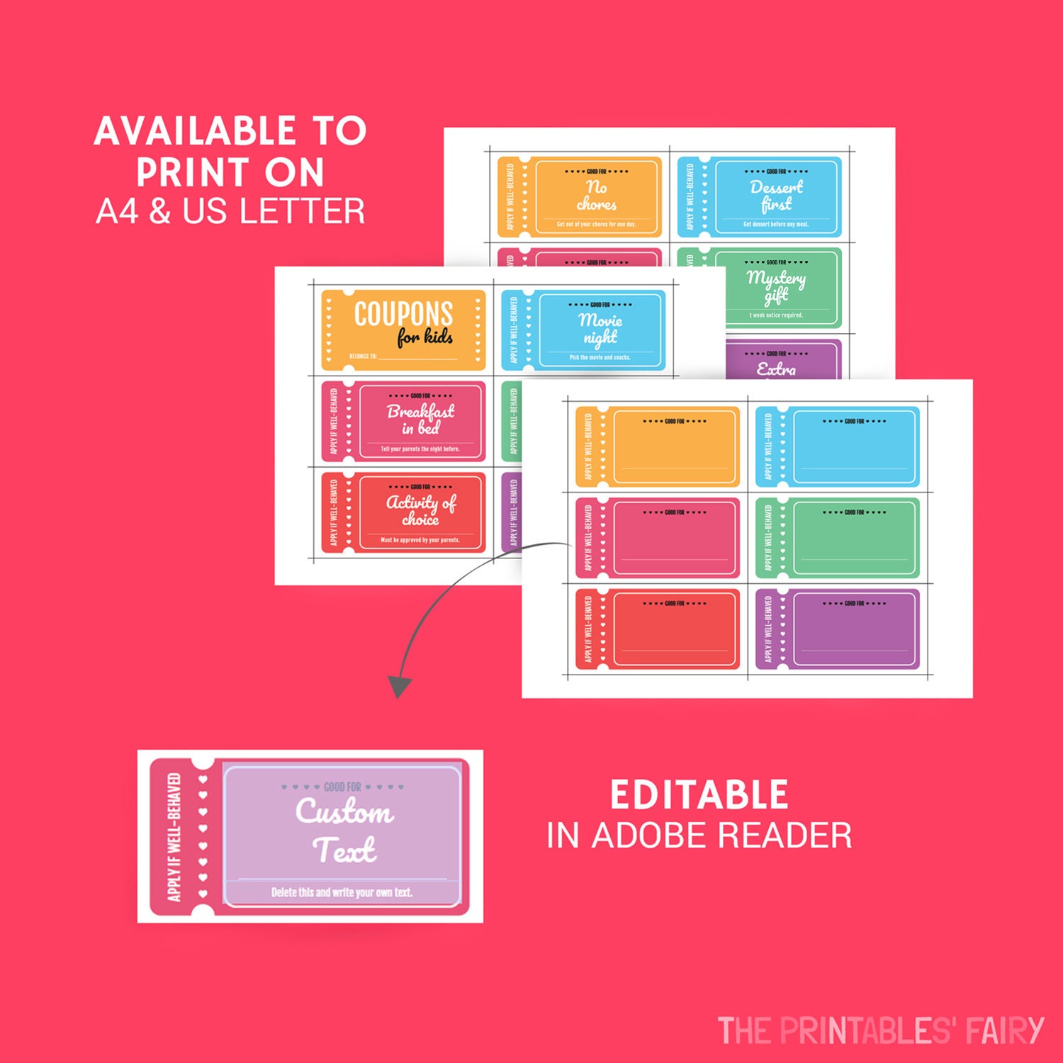 Kids Rewards Coupon Book. Printable Kids Coupons. Editable - Etsy