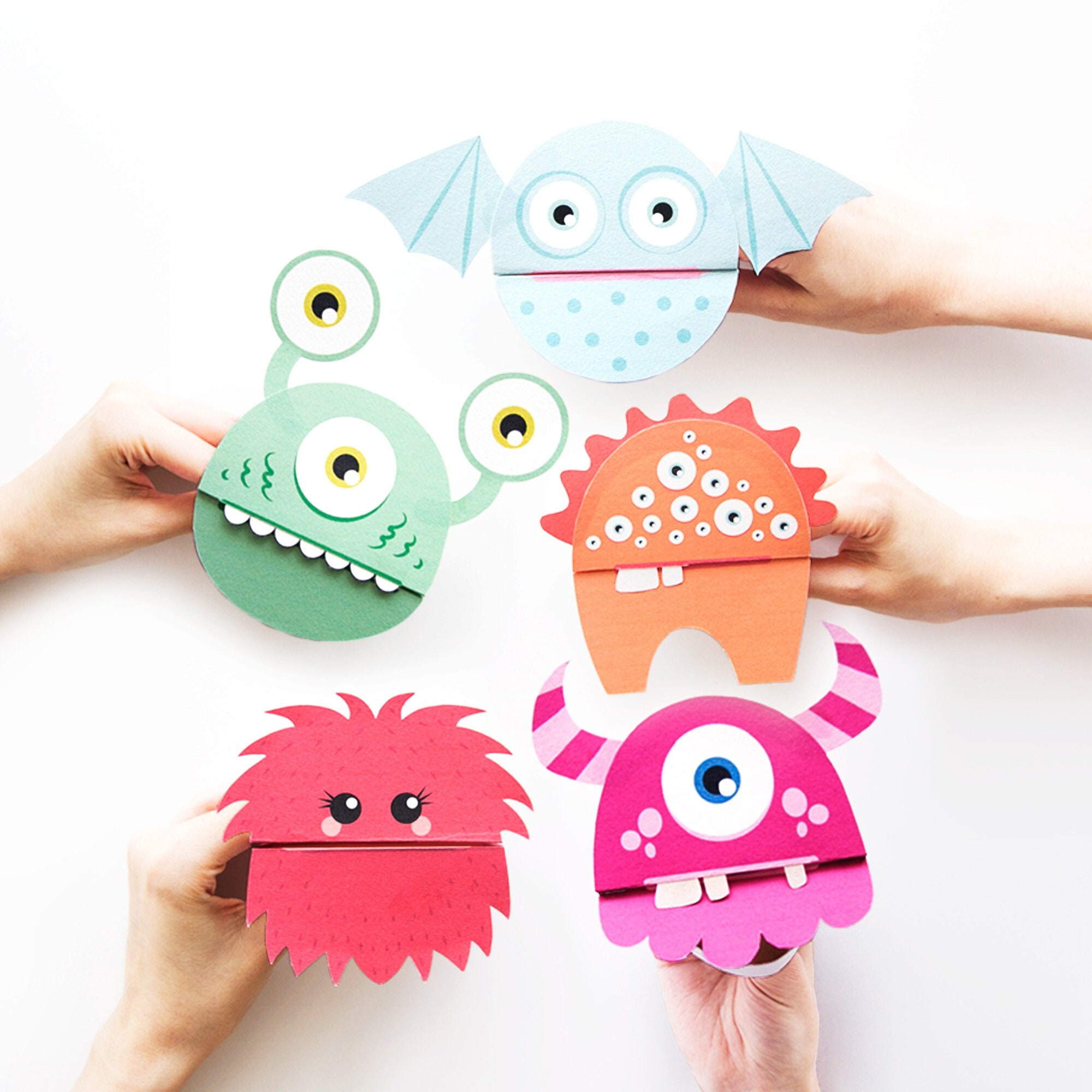 Monster Puppets Printable Templates - Etsy