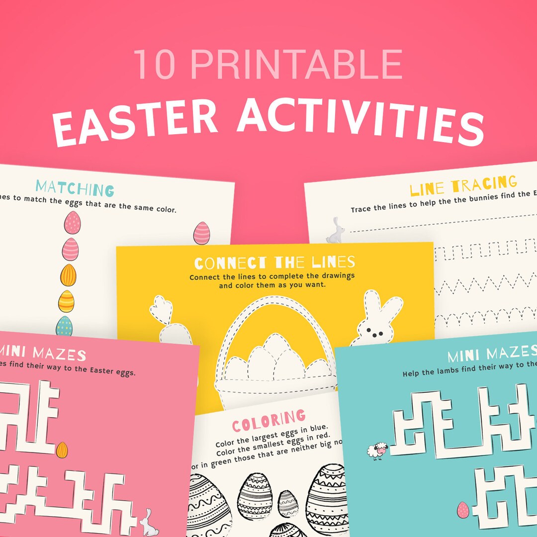 Easter Bunny Printable Activities for Egg Hunt. Egg Hunt Party Games ...