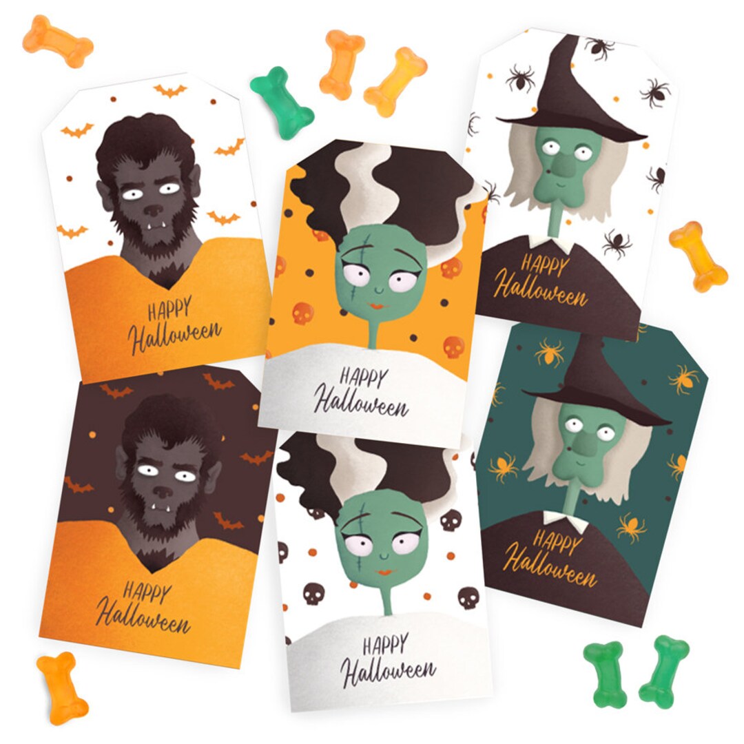 Halloween Printable Tags, Happy Halloween Gift Tags - Party Favors ...