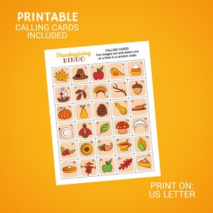 Thanksgiving Bingo Cards. Printable Thanksgiving Bingo Game. Class ...