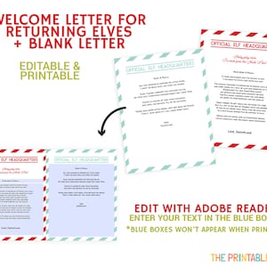 Editable Elf Kit. Printable Elf Package. Welcome & Goodbye Letters ...