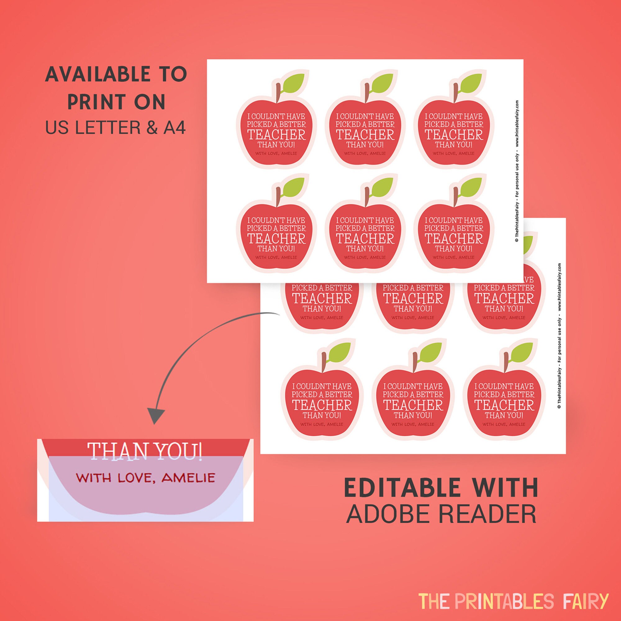 Teacher Appreciation Tags. Apple Gift Tags for Teachers. I - Etsy