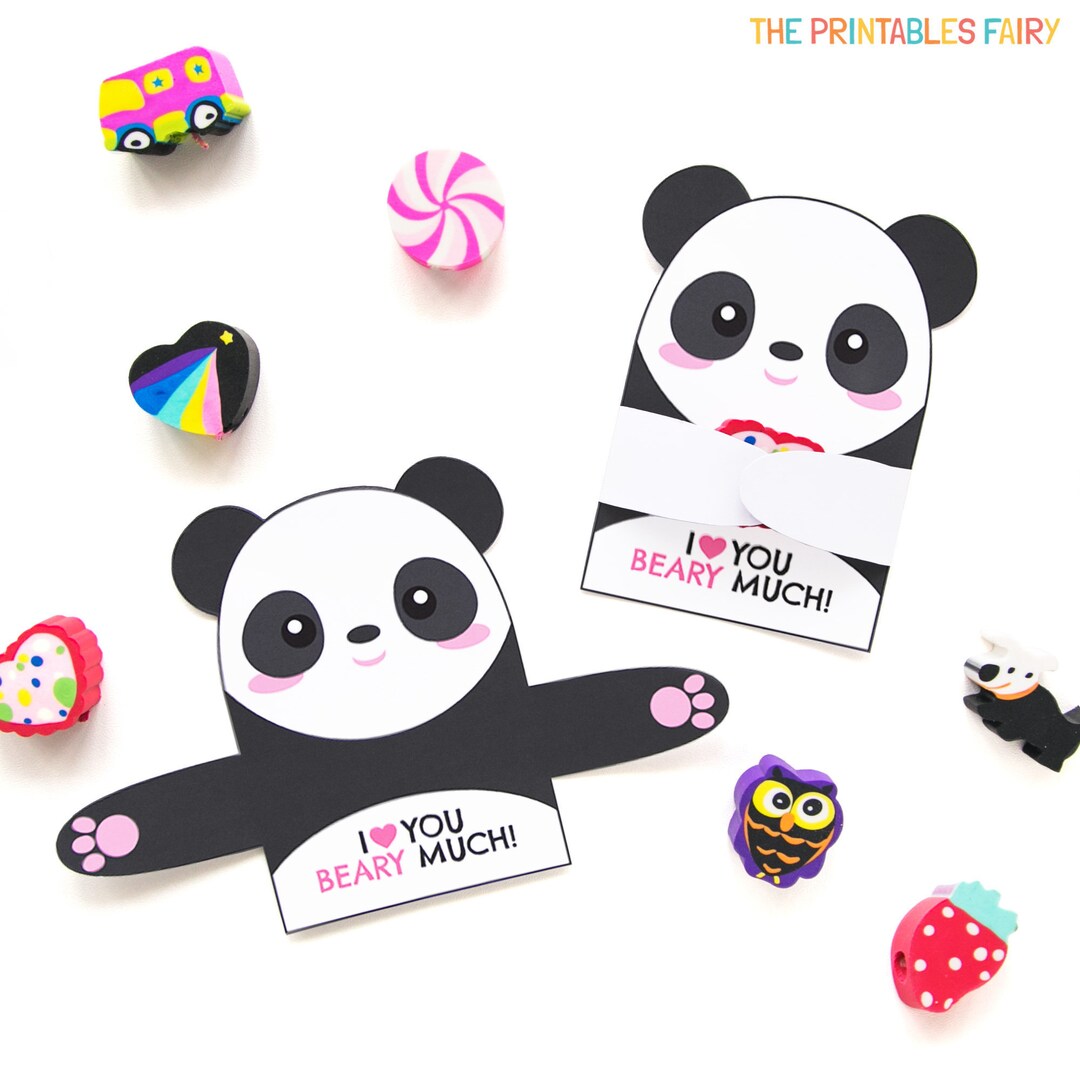 Printable Panda Bear Candy Hugger - Cute Valentine's Day Chocolate ...