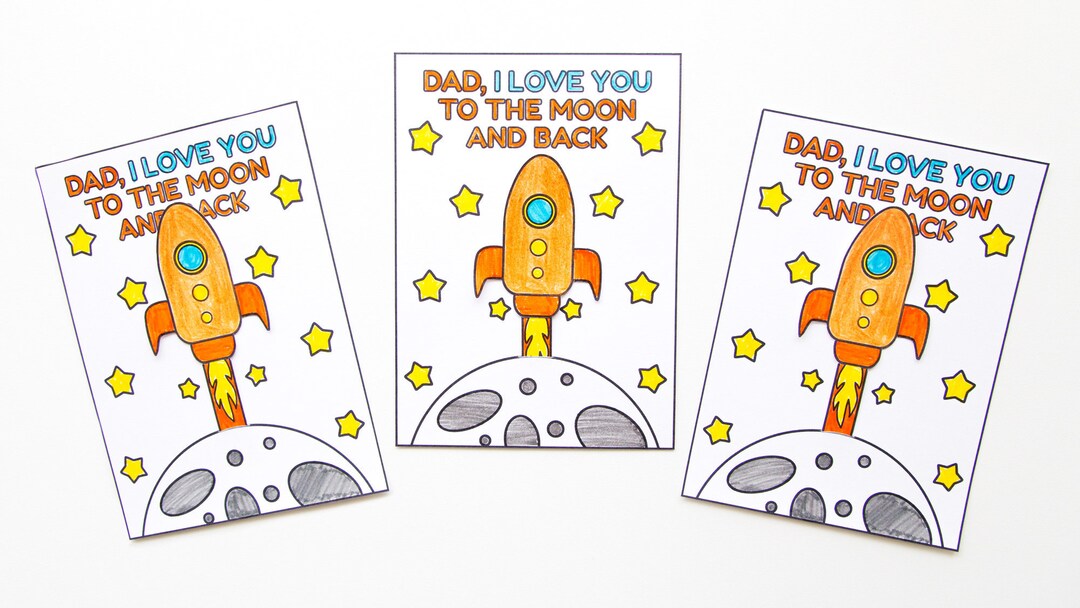 Father's Day Rocket Card Printable Template - Etsy