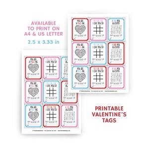 Valentine's Day Printable Activity Tags - Etsy