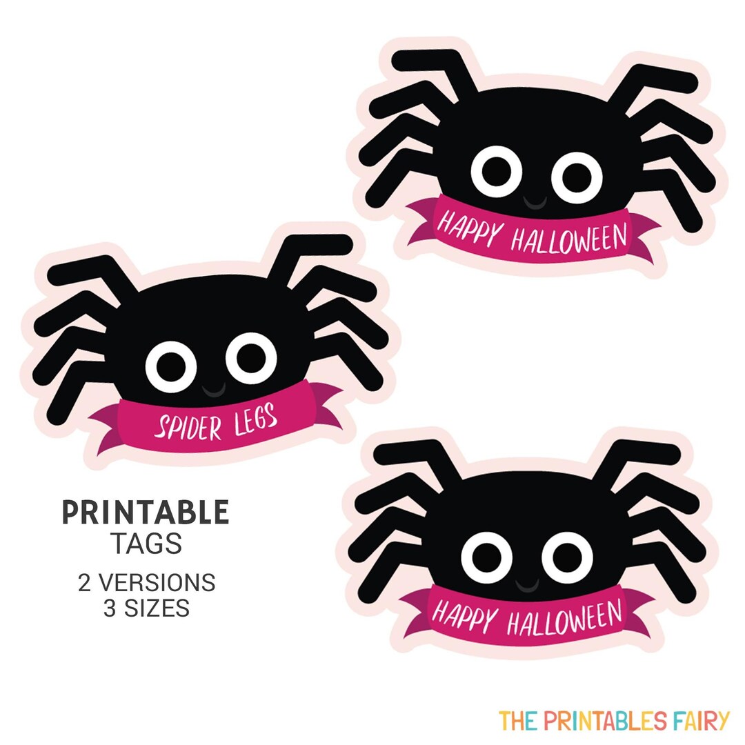 Spider Legs Gift Tags. Spider Bag Toppers. Printable Halloween Treat ...