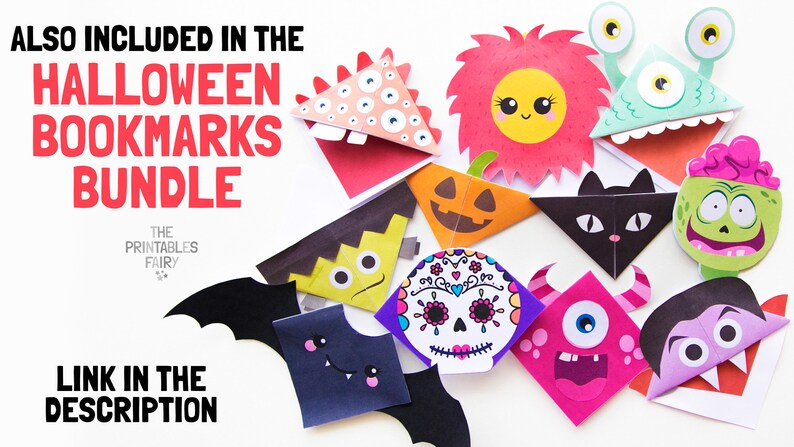 Halloween Printable Bookmark Templates - Etsy España