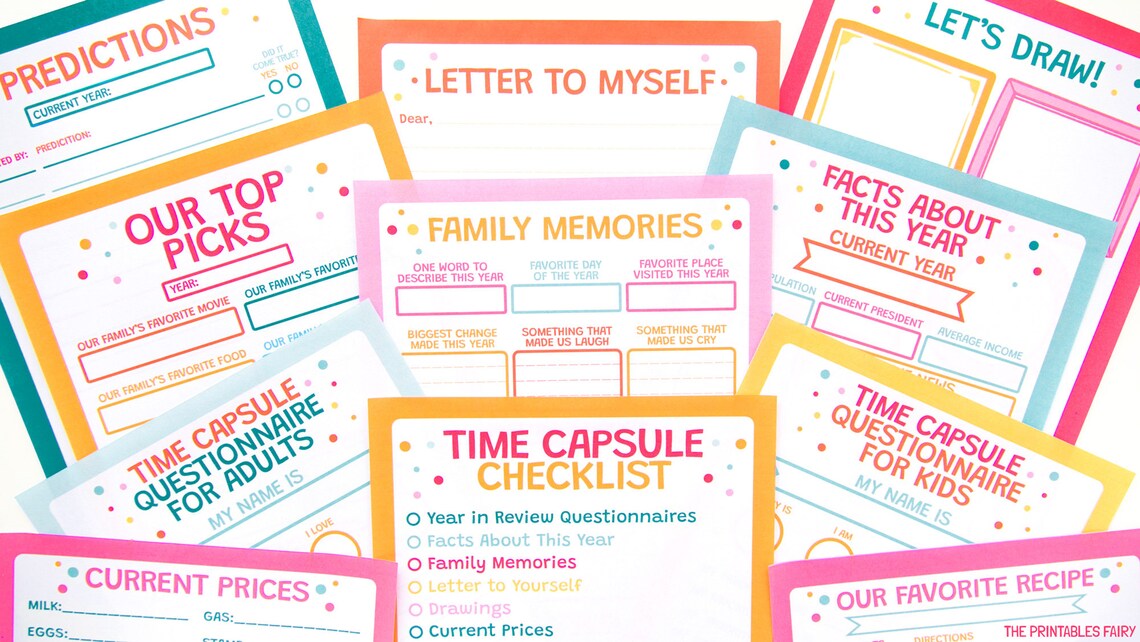 Printable Family Time Capsule | Etsy