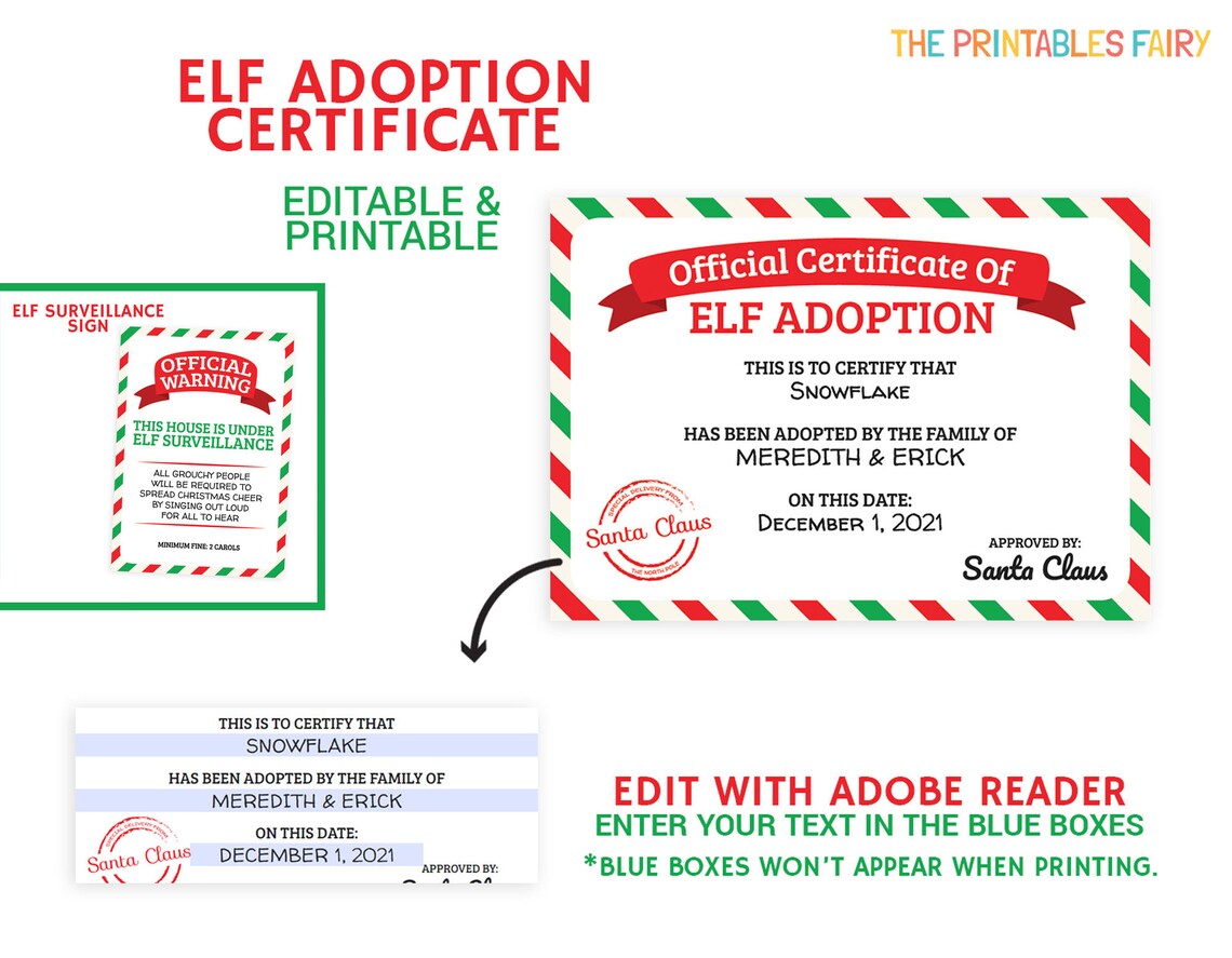 Editable Elf Activity Pack. Elf Adoption Welcome and Goodbye - Etsy