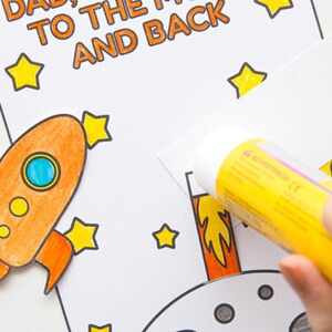 Father's Day Rocket Card Printable Template - Etsy