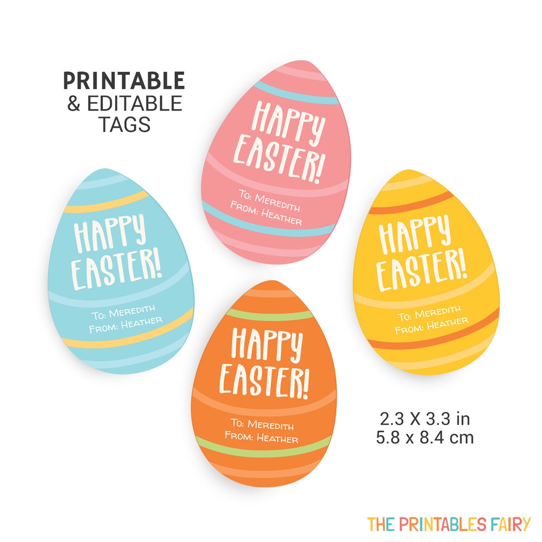 Easter Egg Printable Tags. Printable Easter Gift Tags for Egg Hunt or ...