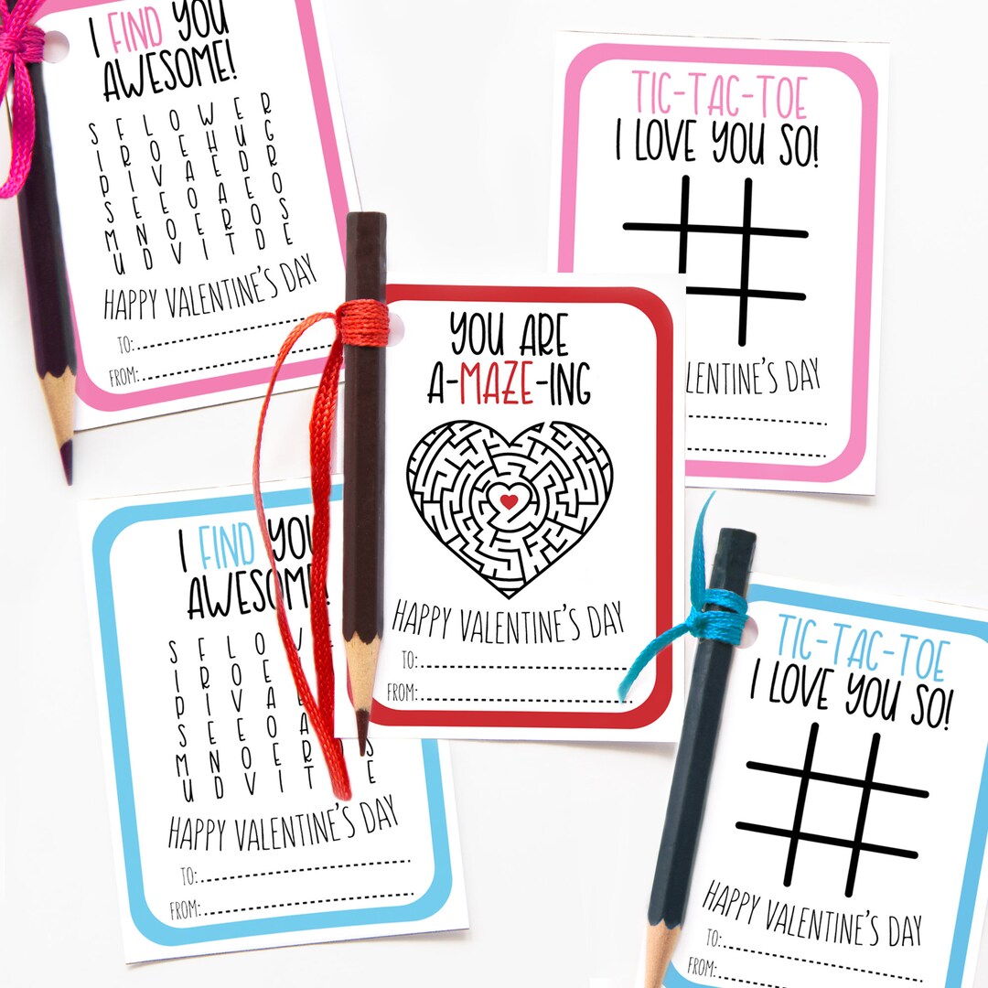 Valentine's Day Printable Activity Tags - Etsy