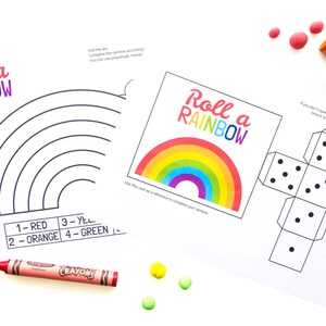 Roll a Rainbow Printable Game for Kids - Etsy