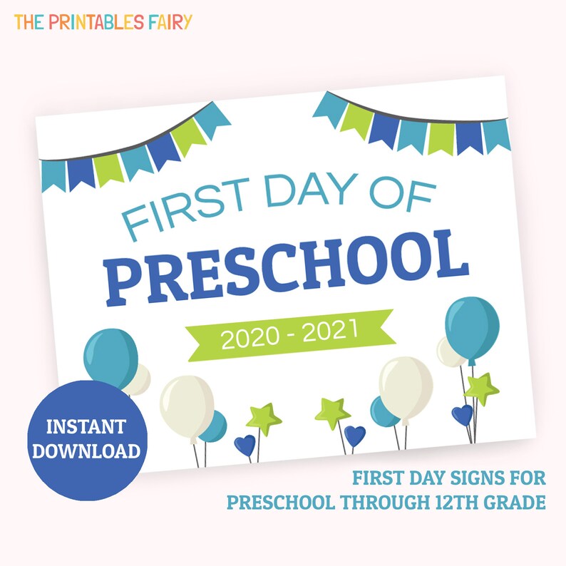 Boy First Day of School Printable Signs. First Day of - Etsy