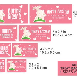 Easter Bunny Bag Topper. Bunny Kisses Bag Toppers. Printable Easter Bag ...
