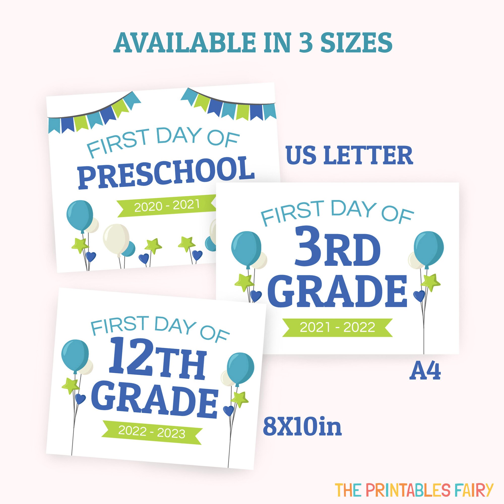 Boy First Day of School Printable Signs. First Day of - Etsy