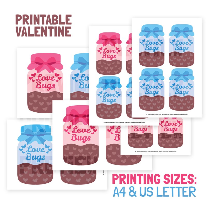 Printable Valentine's Day Love Bugs Fun Classroom | Etsy