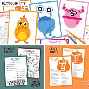 Halloween Party Games for Kids: Printable Crossword, Word Search, Word ...