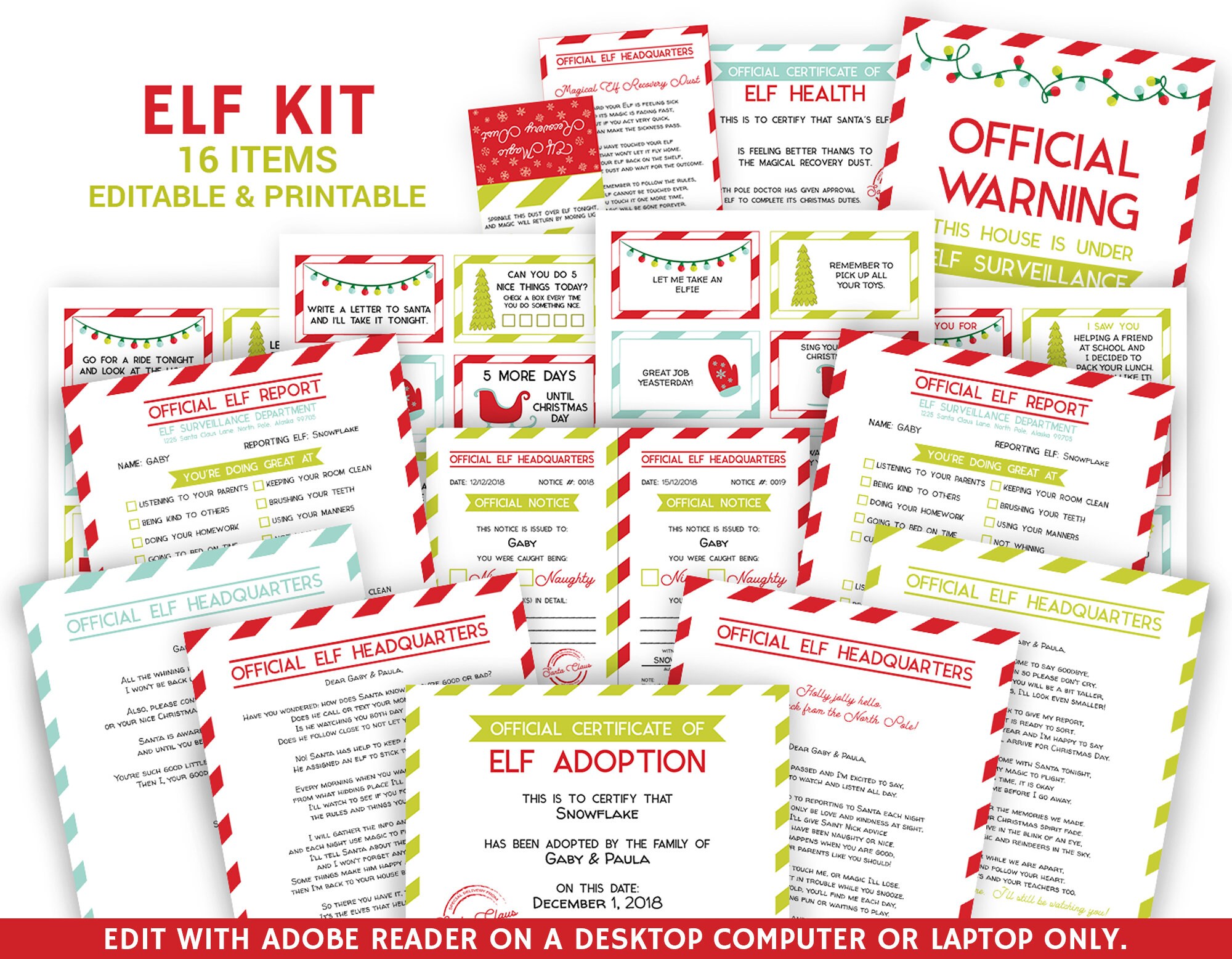 Editable Elf Kit. Printable Elf Package. Welcome & Goodbye - Etsy España