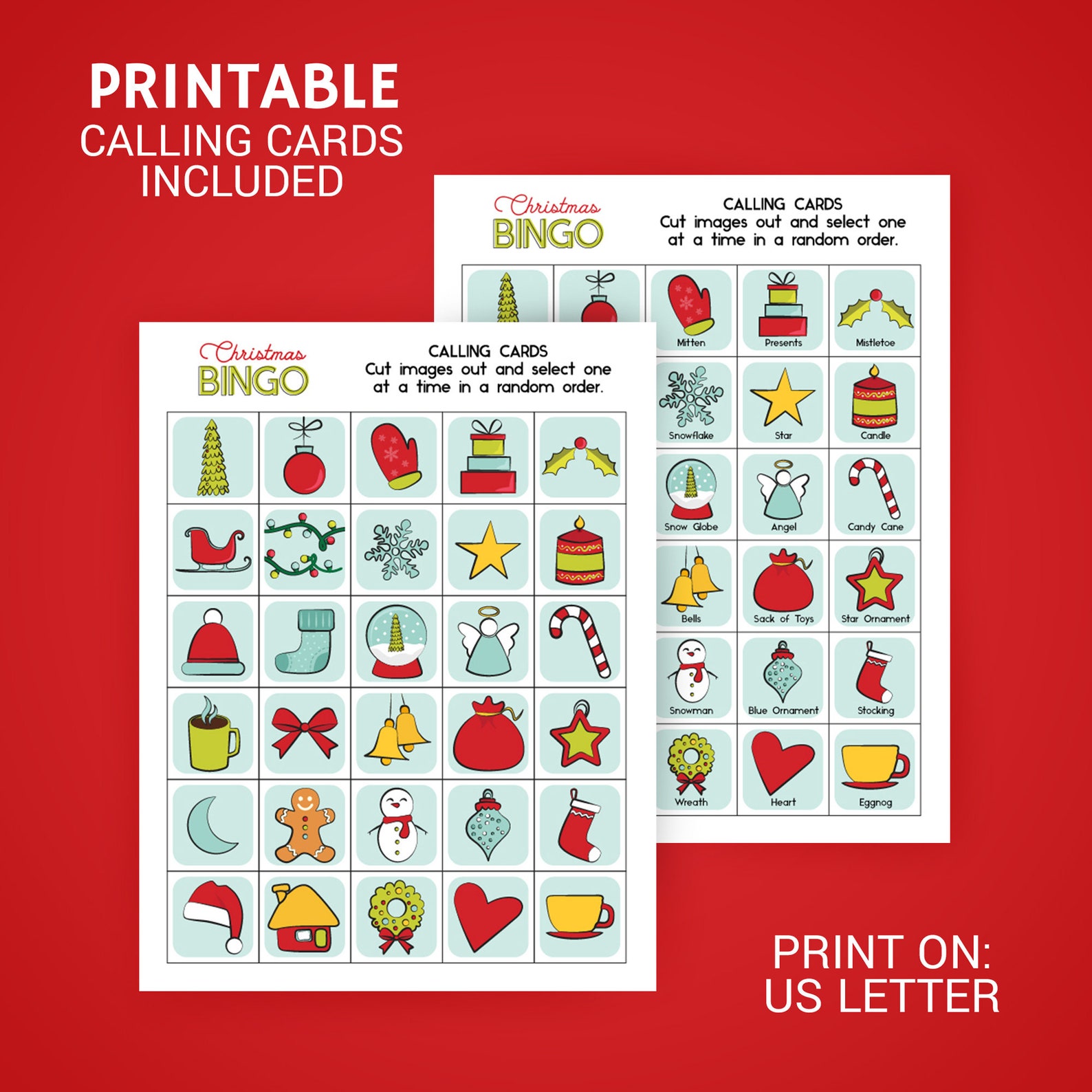 Christmas Bingo Printable 24 Christmas Bingo Cards. DIY - Etsy