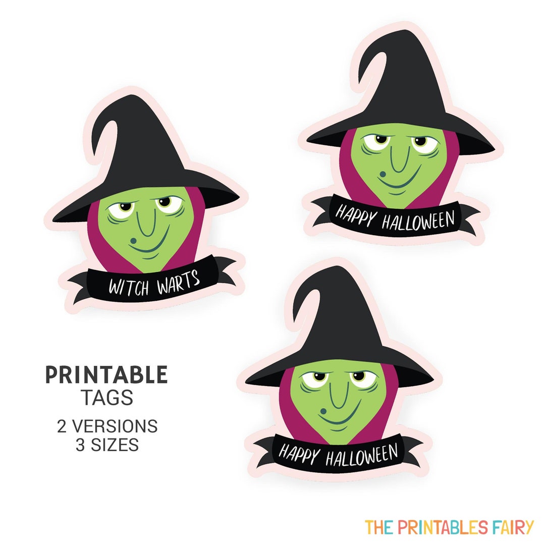Witch Warts Gift Tags. Witch Warts Bag Toppers. Halloween Treat Tags or ...