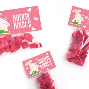 Easter Bunny Bag Topper. Bunny Kisses Bag Toppers. Printable Easter Bag ...