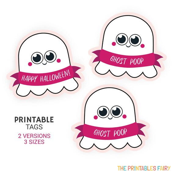 Ghost Poop Bag Topper. Printable Ghost Gift Tags. - Etsy