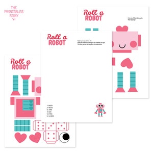 Roll a Robot - Valentine's Day Printable Game for Kids - Etsy