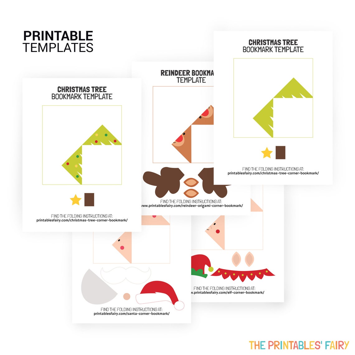 Christmas Printable Bookmark Templates - Etsy