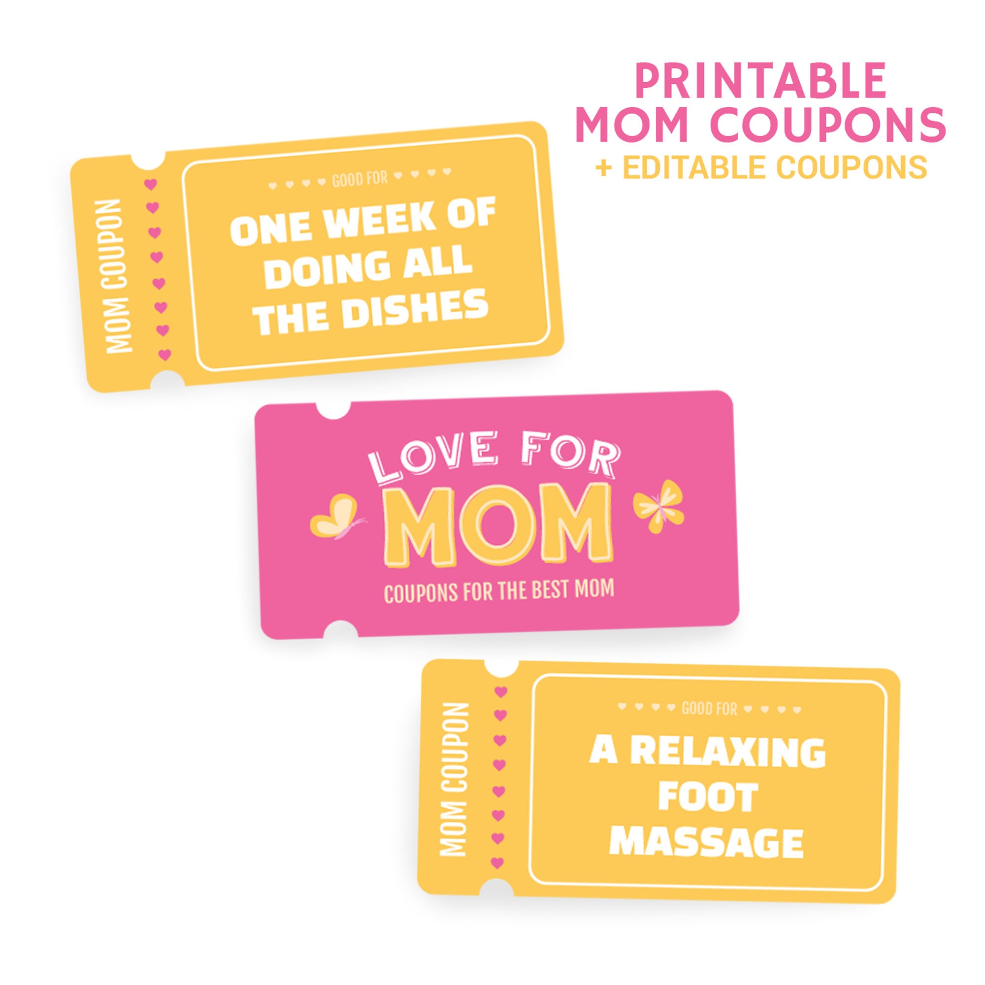 Printable Mom Coupons Mother's Day Coupon Book - Etsy Canada