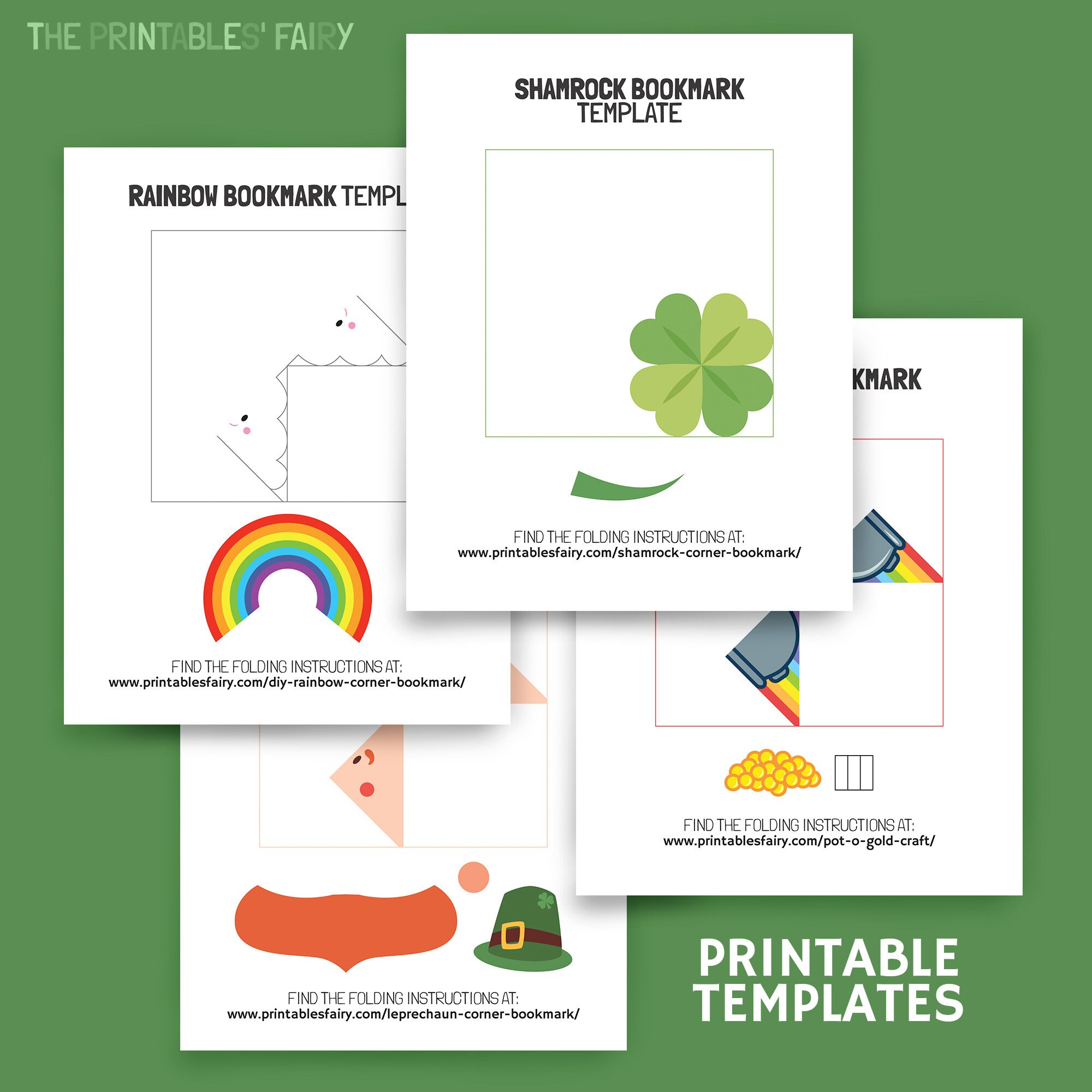 St Patrick's Day Printable Bookmark Templates - Etsy