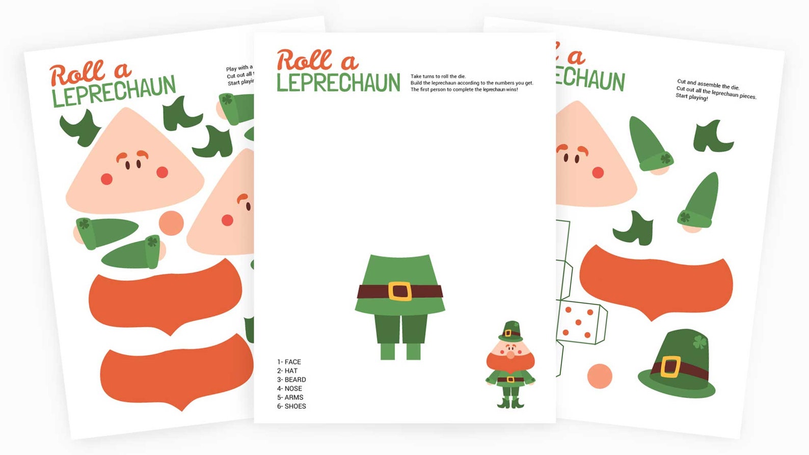 Roll a Leprechaun St. Patrick's Day Printable Game for - Etsy